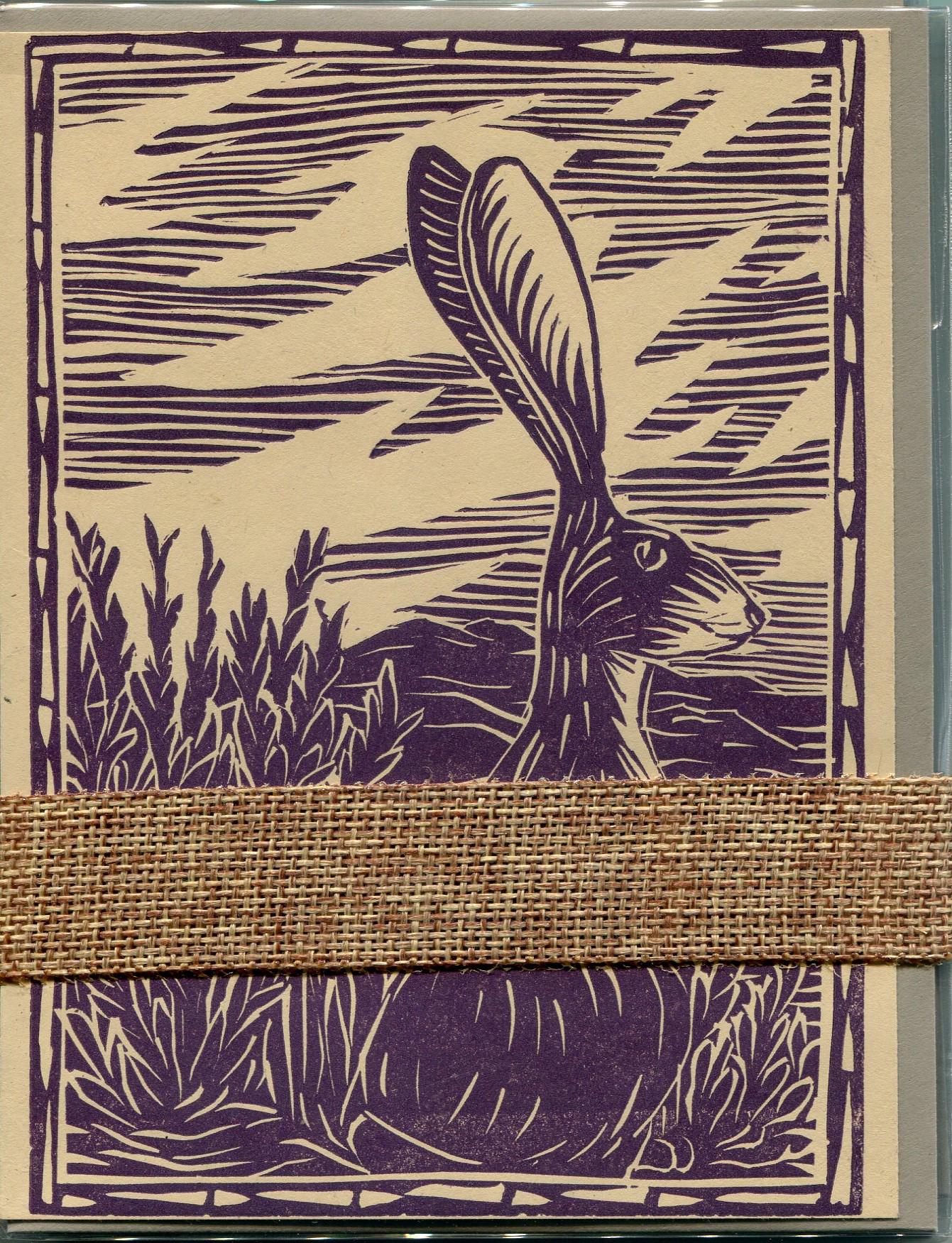 6-pack: Black Eared Jackrabbit Letterpress Greeting Card - Etsy