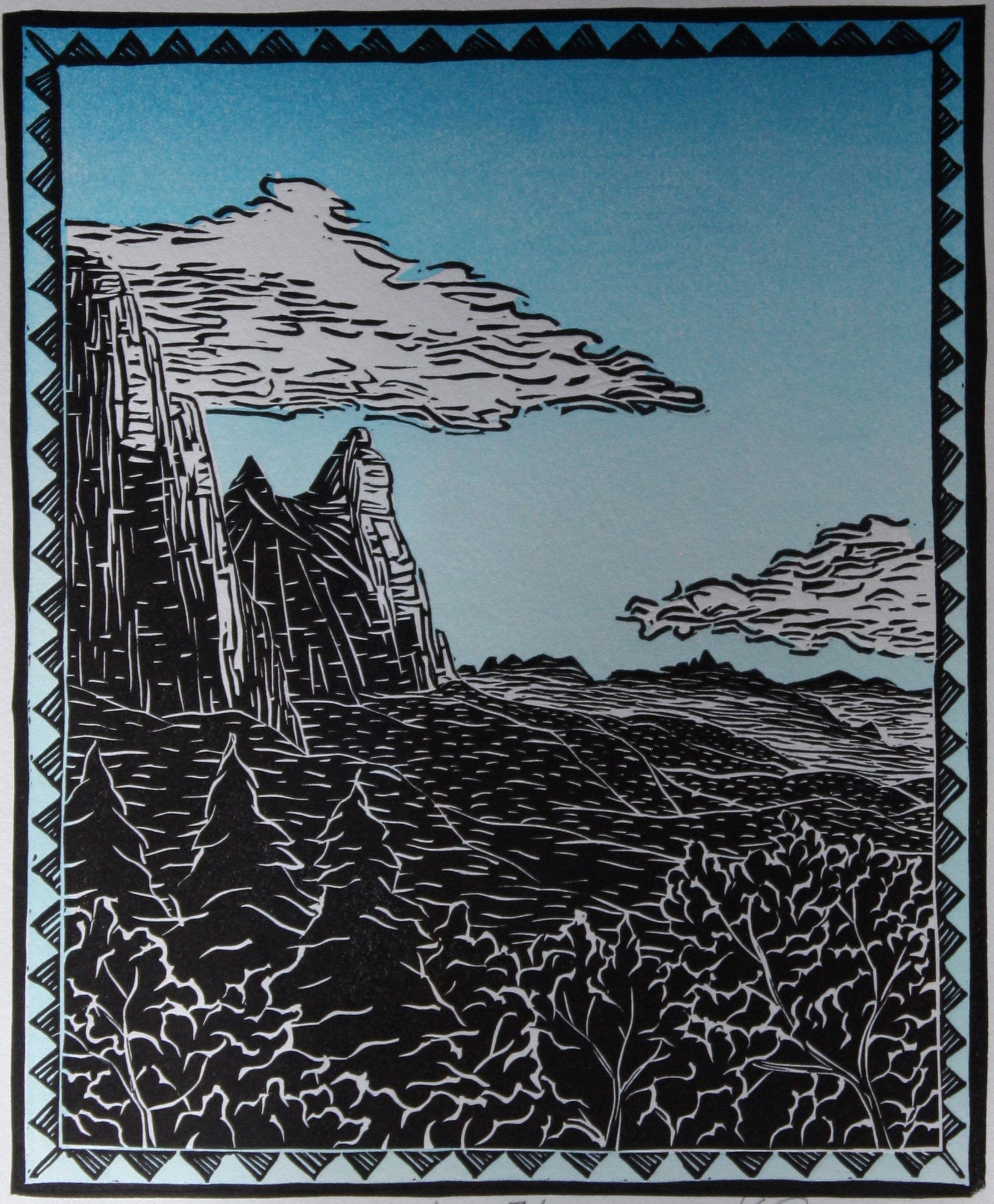 Zion National Park Multi-color Linocut Print - Etsy
