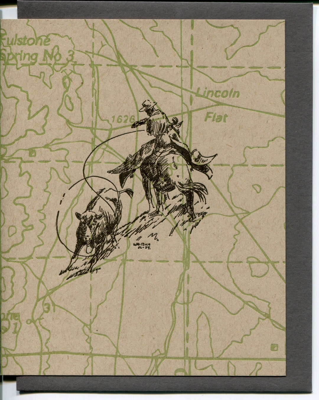 Letterpress Rodeo Cowboy Greeting Card - Etsy