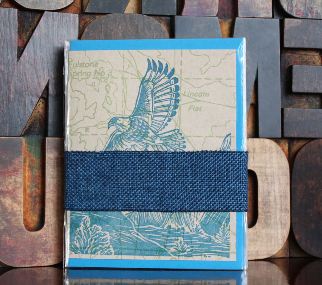 Pack of Six Red-tailed Hawk Letterpress Greeting Cards - Etsy