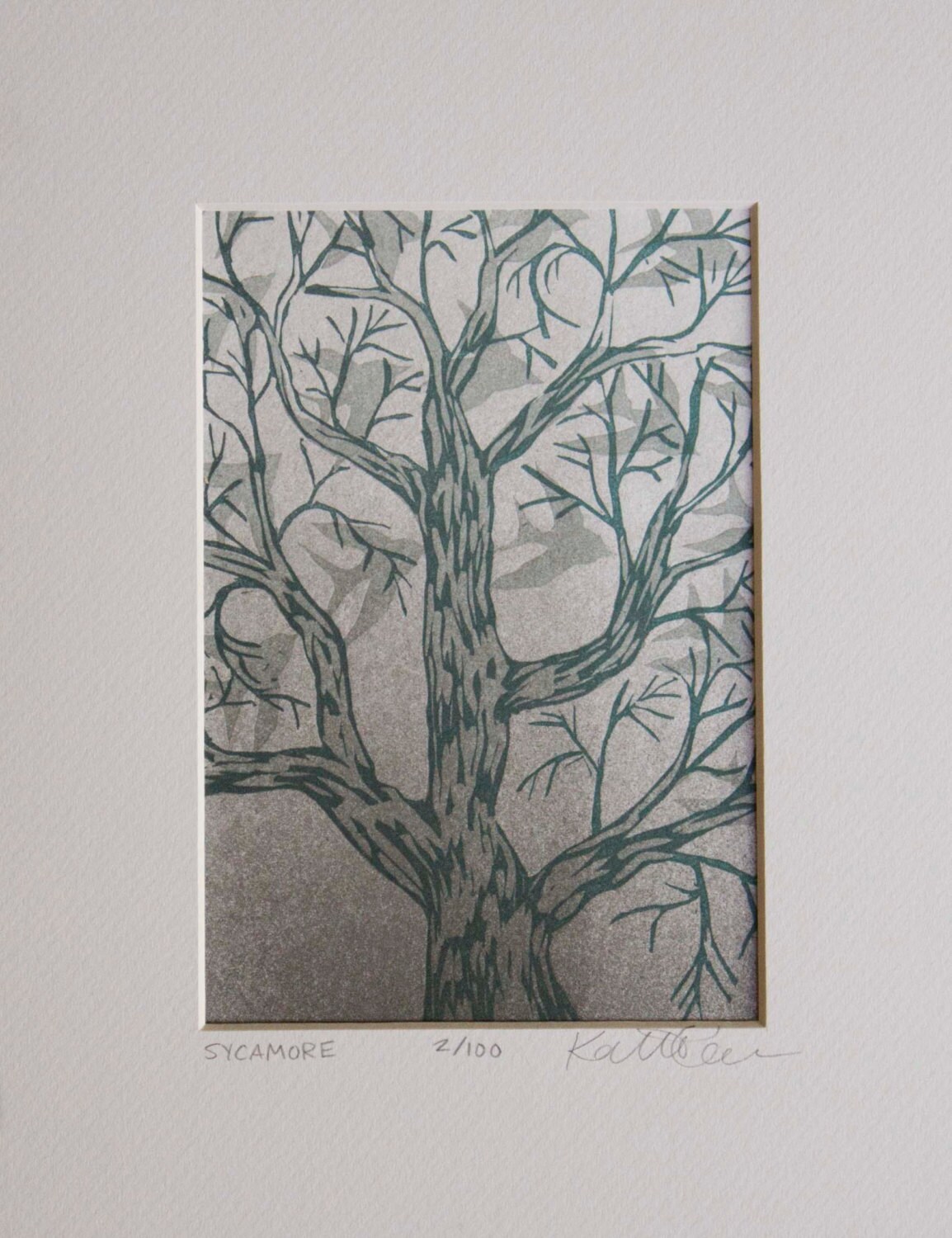 Sycamore Tree Multi-color Linocut Print - Etsy