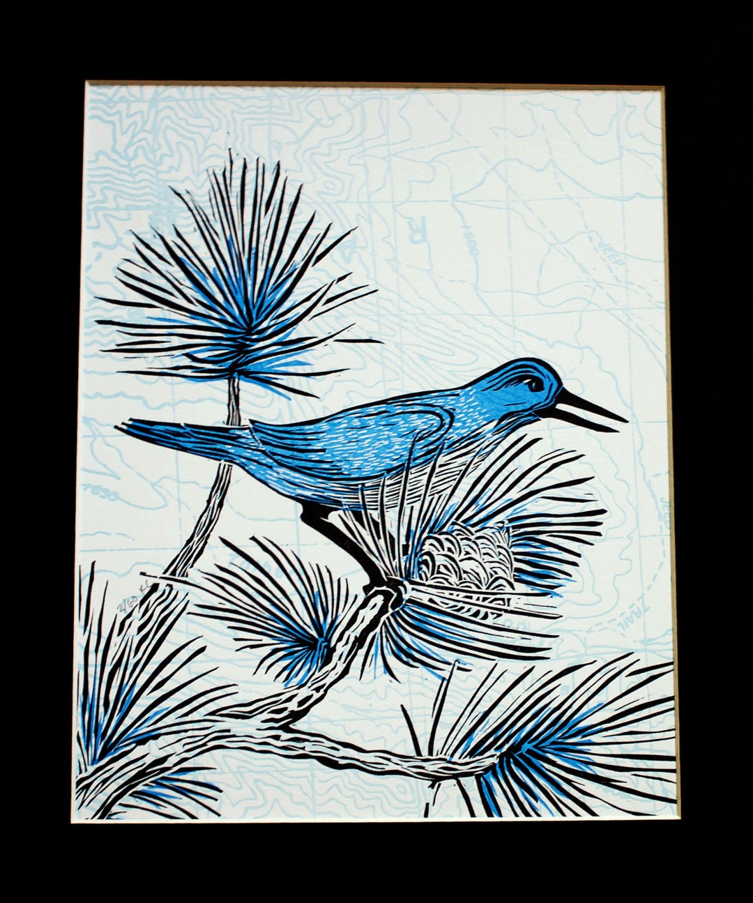 Pinyon Jay Multi-color Linocut Print - Etsy