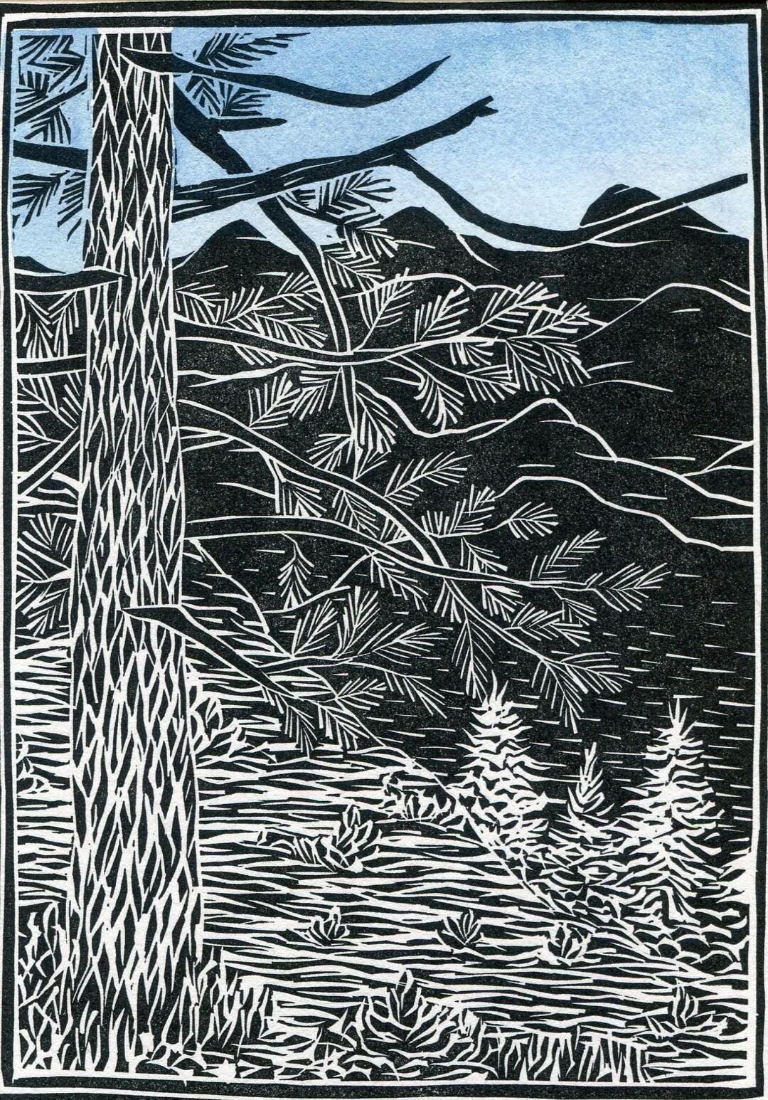 Dog Valley Hand-painted Linocut Print - Etsy