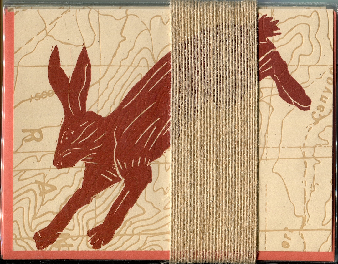 6-pack: Jackrabbit Letterpress Greeting Card - Etsy