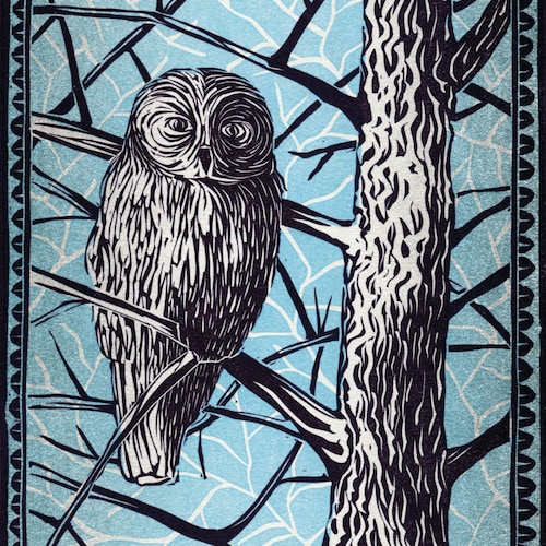 Red-tail Hawk Multi-color Linocut Print - Etsy