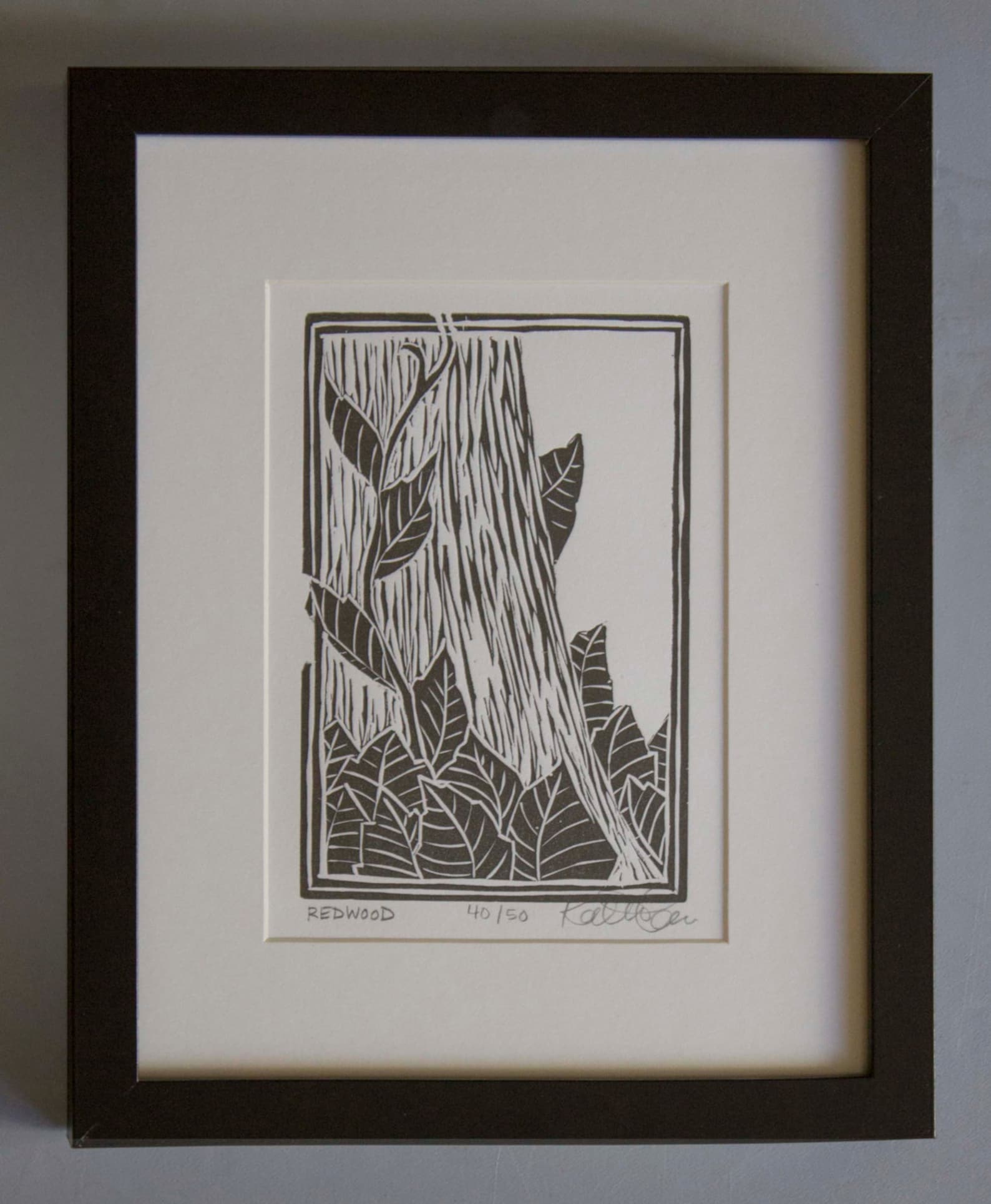 Redwood Tree Linocut Print - Etsy Australia