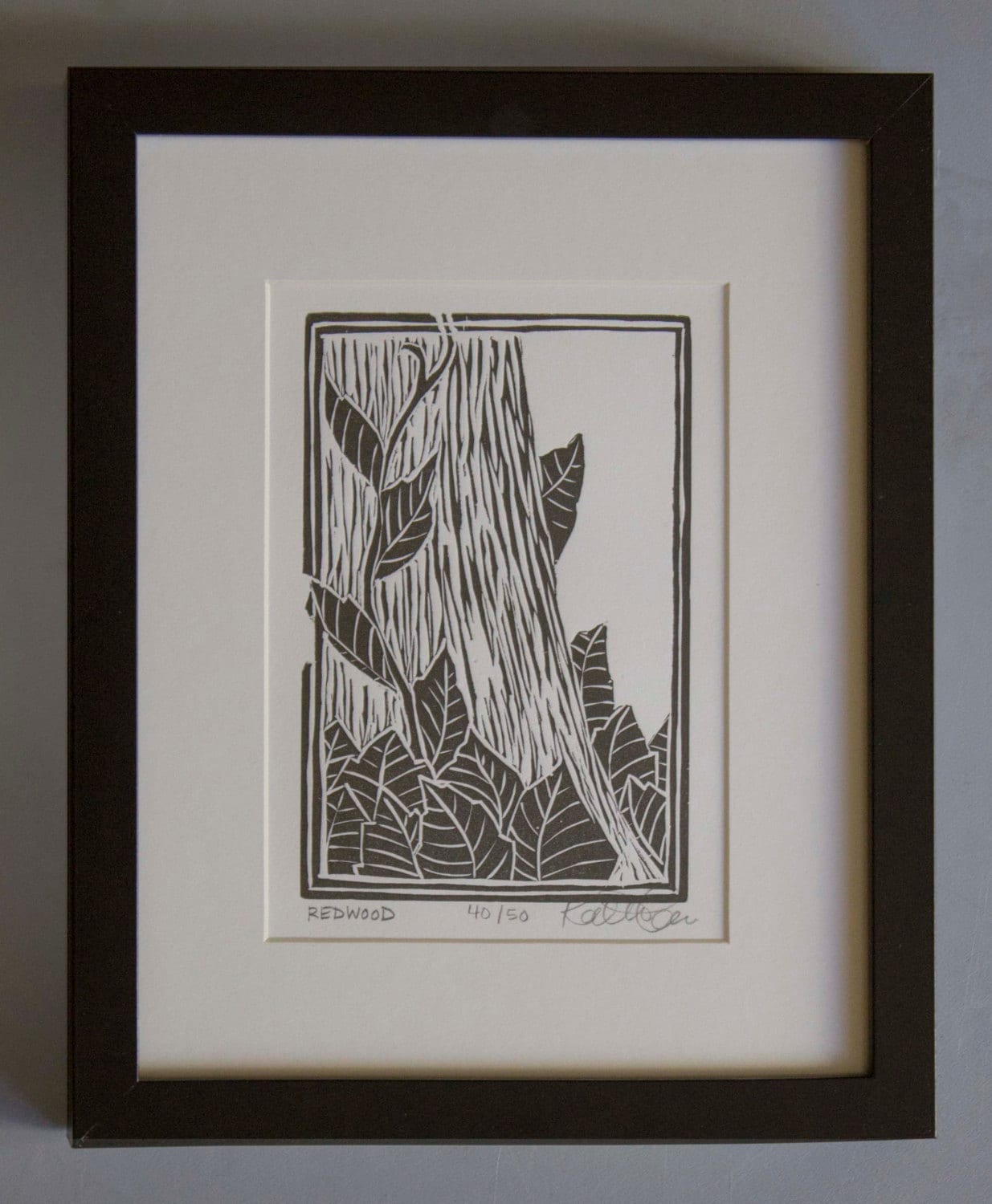 Redwood Tree Linocut Print - Etsy Australia