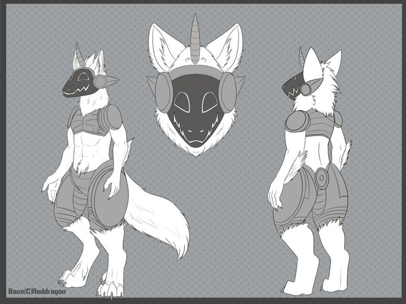 Protogen Lineart Base - Etsy