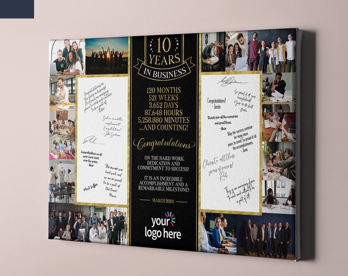 40th Business Anniversary Canvas Gift Idea, 40 Years in Business Sign ...