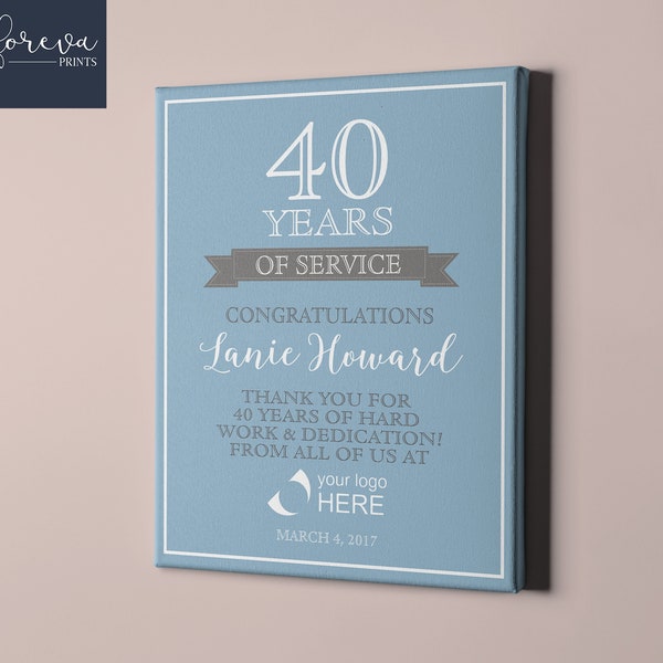 40 Year Work Anniversary Plaque - Etsy