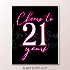 21st Birthday Sign Bundle - Neon Party 2025 - Instant Download ...