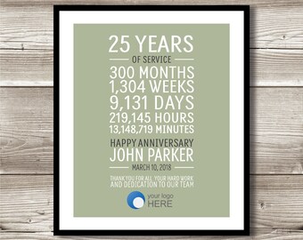 25 Work Anniversary | Etsy