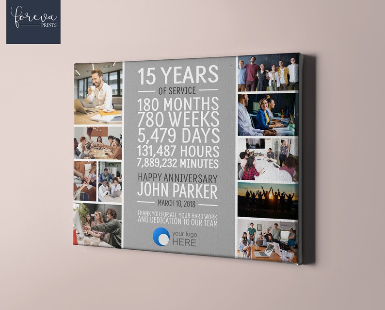 15th Work Anniversary Photo Collage 15 Year Employee - Etsy