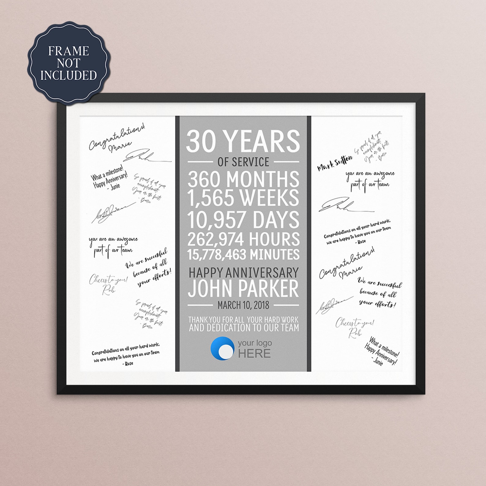 30 Work Anniversary Signatures, Guest Book, 30th Work, Thank You Gift ...