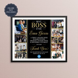 Best Boss Ever Photo Collage, Boss Leaving Gift Idea, Appreciation Gift ...