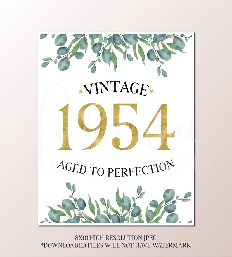 70th Birthday Signs Bundle - Greenery Garden Party 2024 - Instant ...