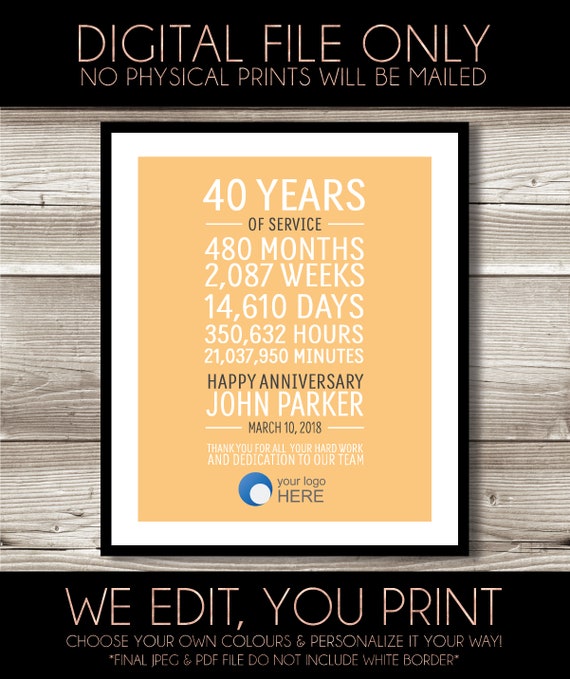 40 Year Work Anniversary Print Gift Idea Customizable Thank Etsy 40-year-work-anniversary-print-gift-idea-customizable-thank-etsy