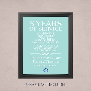 Work Anniversary Gift, Employee Appreciation Present, Years of Service ...