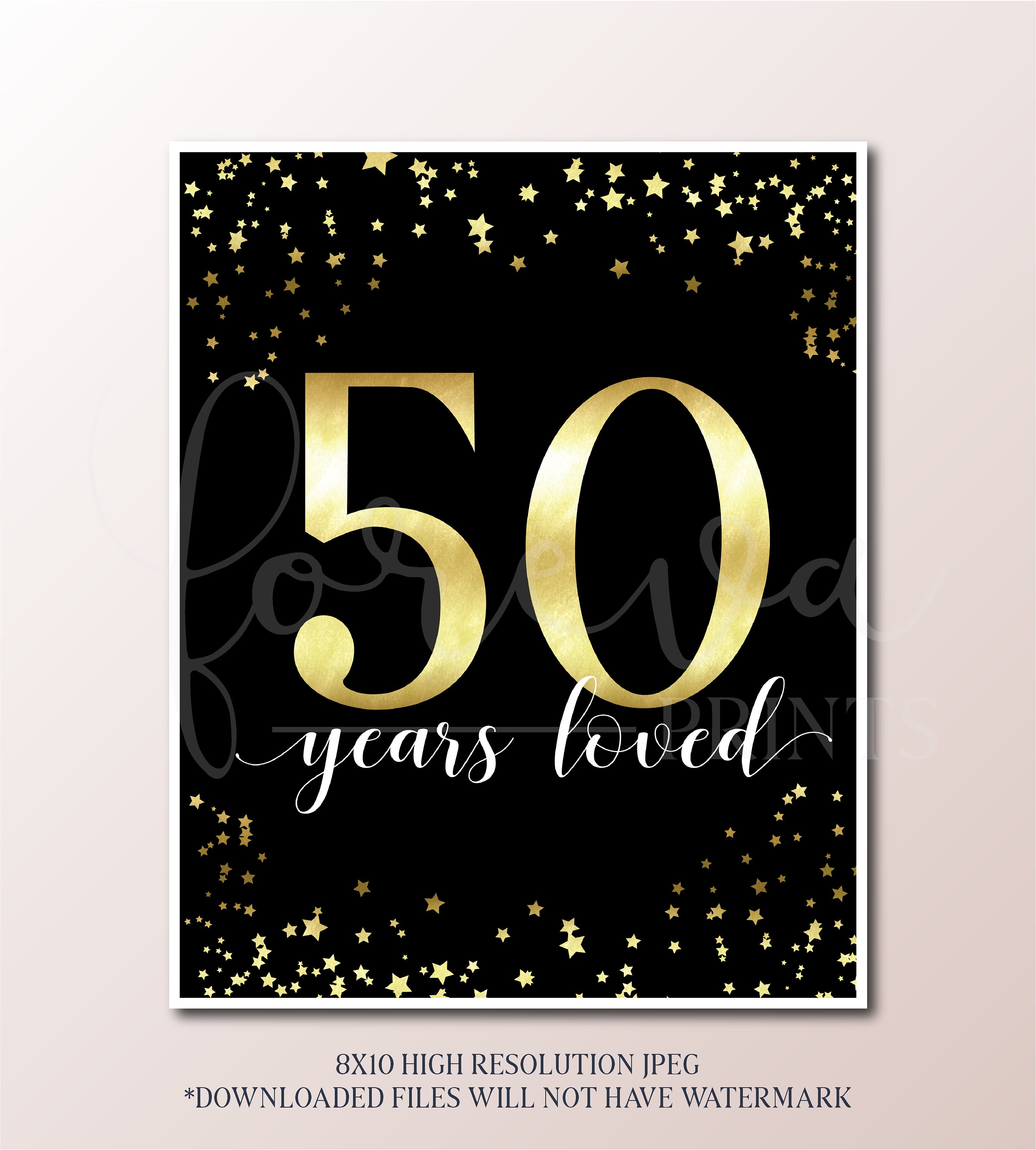 50th Birthday Signs Bundle - Black and Gold Party 2025 - Instant ...
