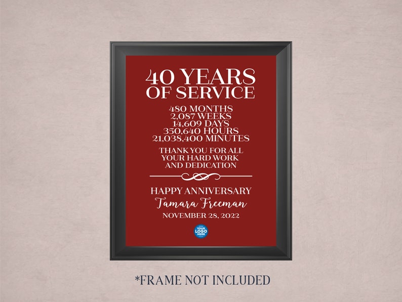 Work Anniversary Gift, Employee Appreciation Present, Years of Service ...