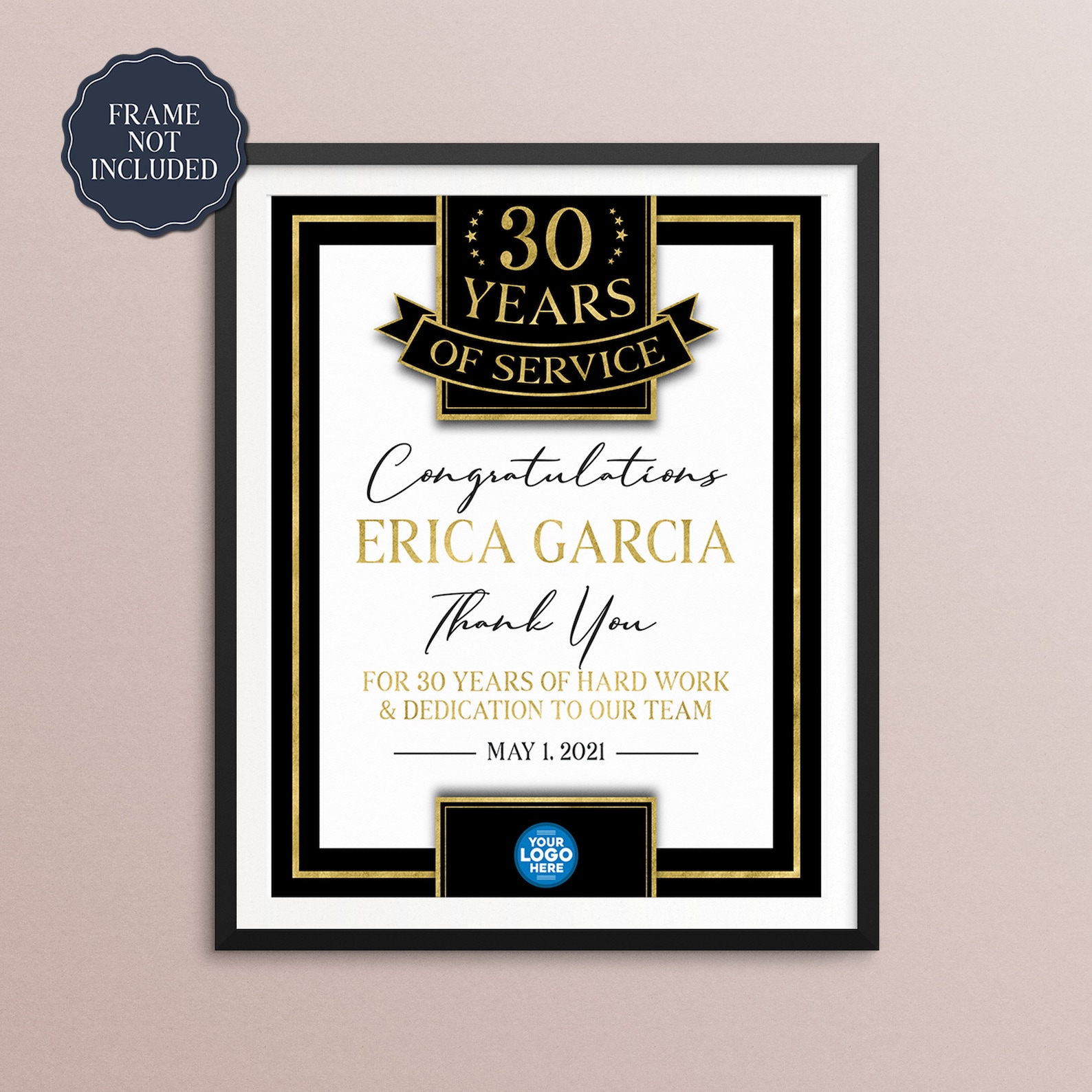 30th Work Anniversary Print Work Gift Idea Employee - Etsy