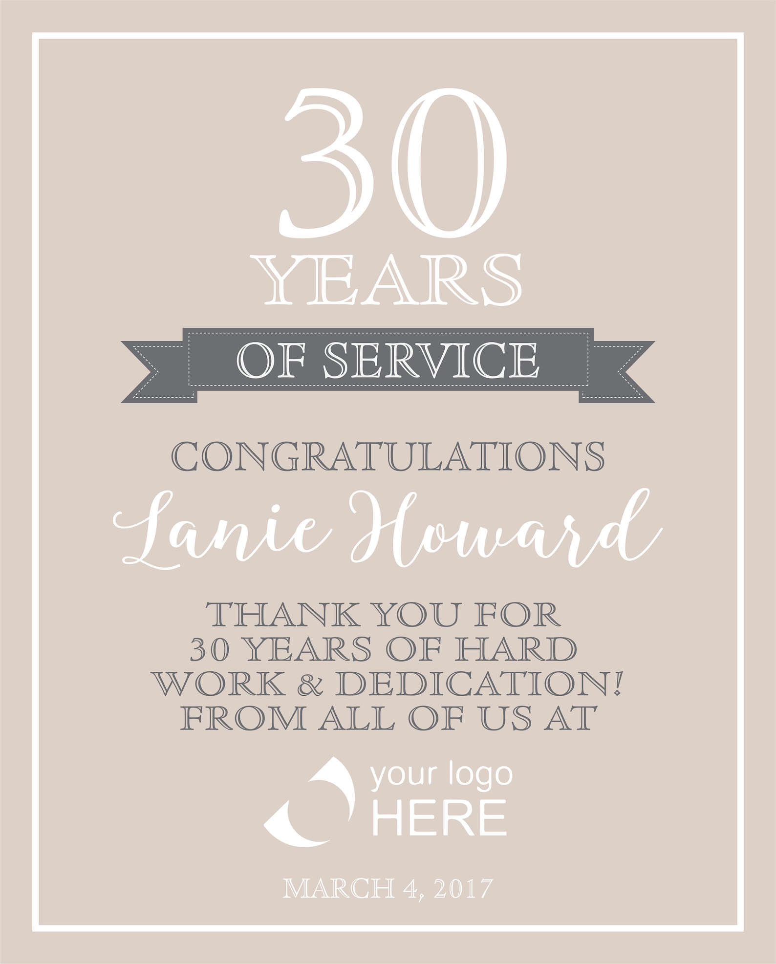 30 Year Work Anniversary - Custom Employee Recognition Gift Idea - 30th ...