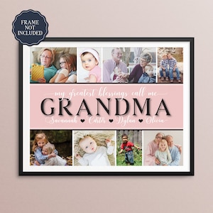 Grandma Canvas Sign From Grandkids - Personalized Photo Collage ...