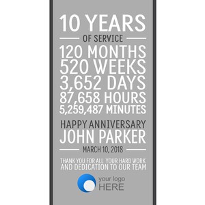 10th Work Anniversary Signatures, Guest Book, 10 Year Employee ...