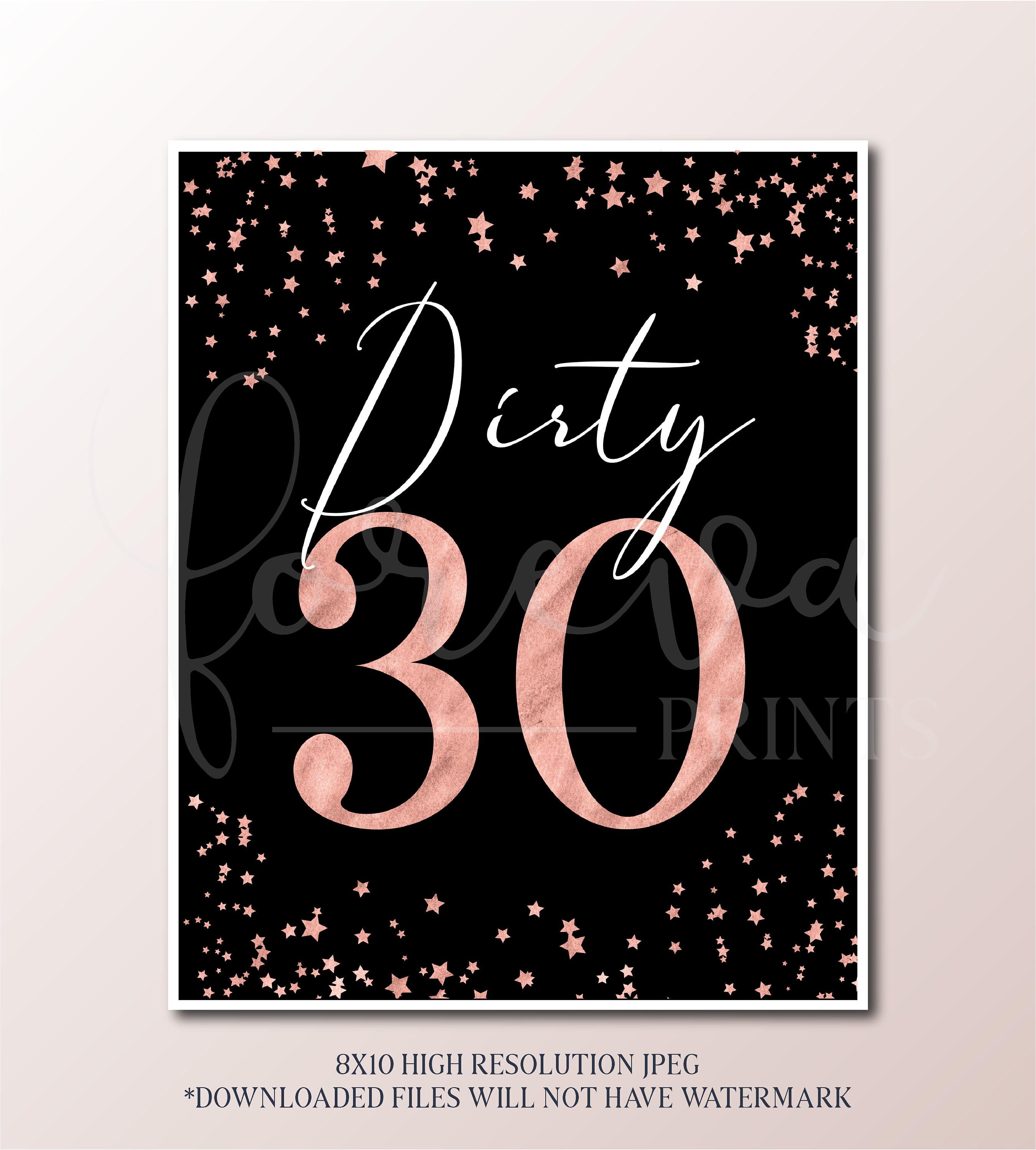 30th Birthday Sign Bundle - Black and Rose Gold Party 2025 - Instant ...