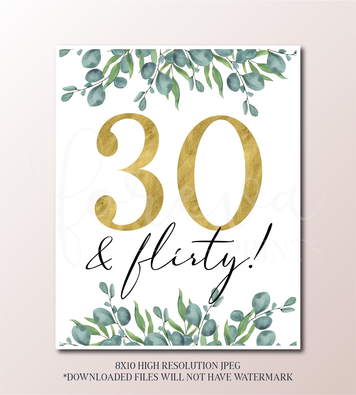 30th Birthday Sign Bundle of 6- Greenery Garden Party 2024 - Instant ...