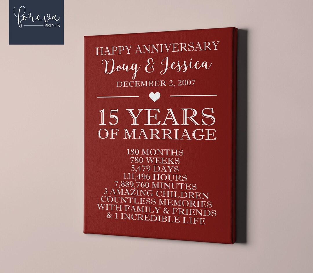 15th Anniversary, 15th Anniversary Gift, Personalized Gift for Spouse ...