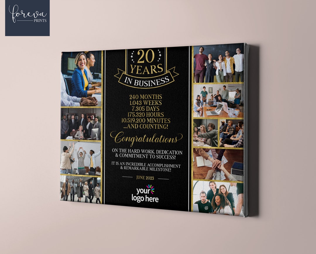20 Years in Business Gift Photo Collage, 20th Business Anniversary ...