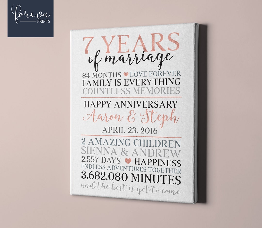 7th Wedding Anniversary Gift Idea - 7th Anniversary Gift for Him - 7 ...