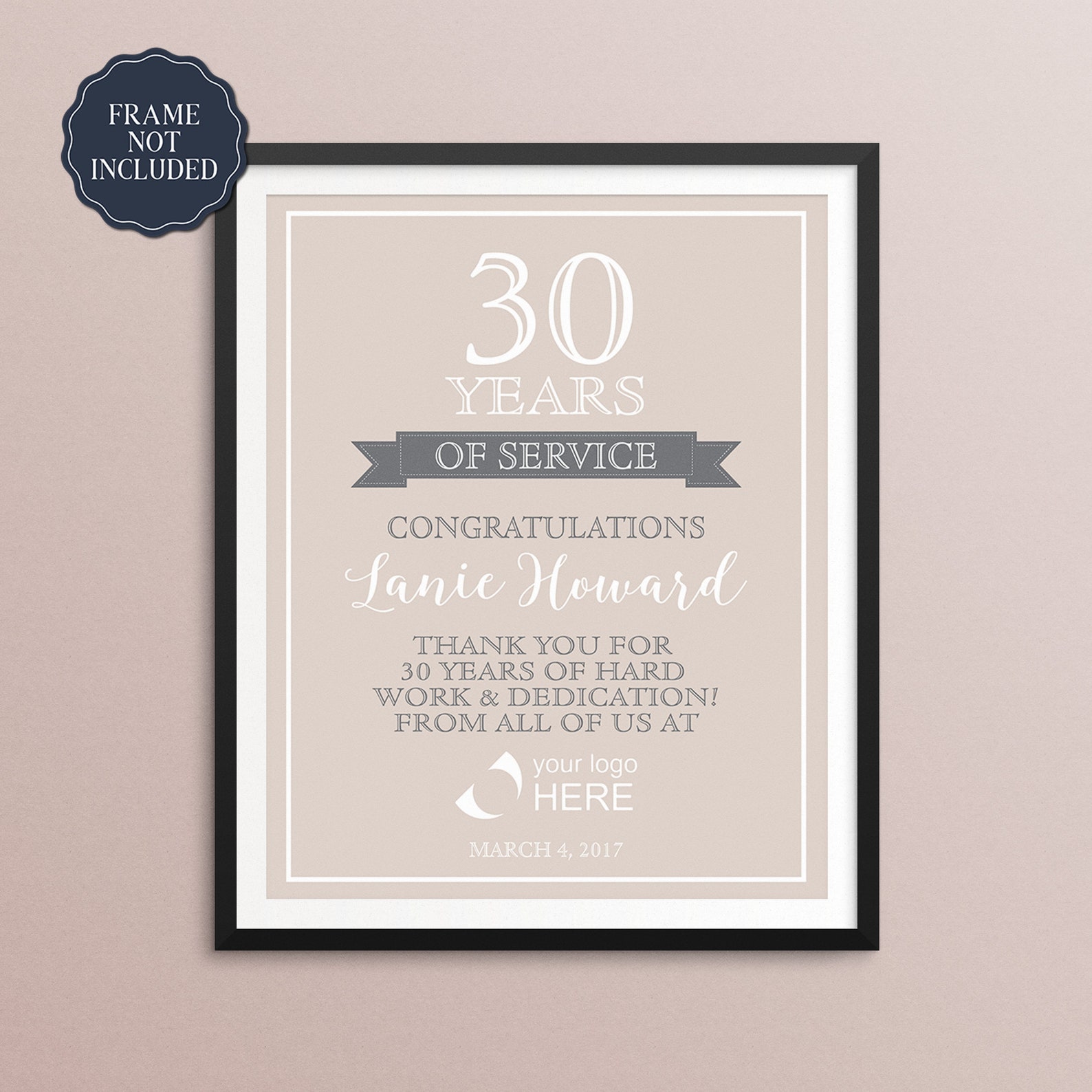 30 Year Work Anniversary - Custom Employee Recognition Gift Idea - 30th ...