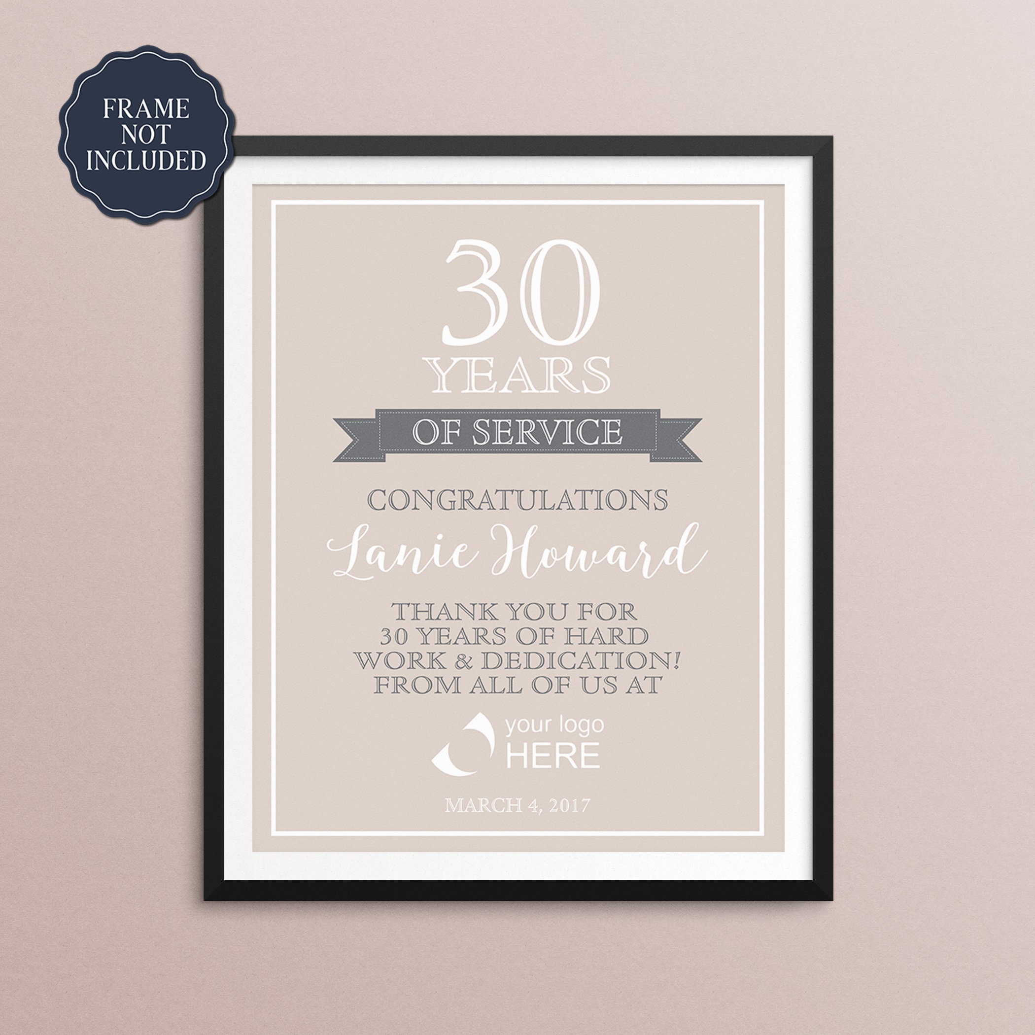 30 Year Work Anniversary - Custom Employee Recognition Gift Idea - 30th ...