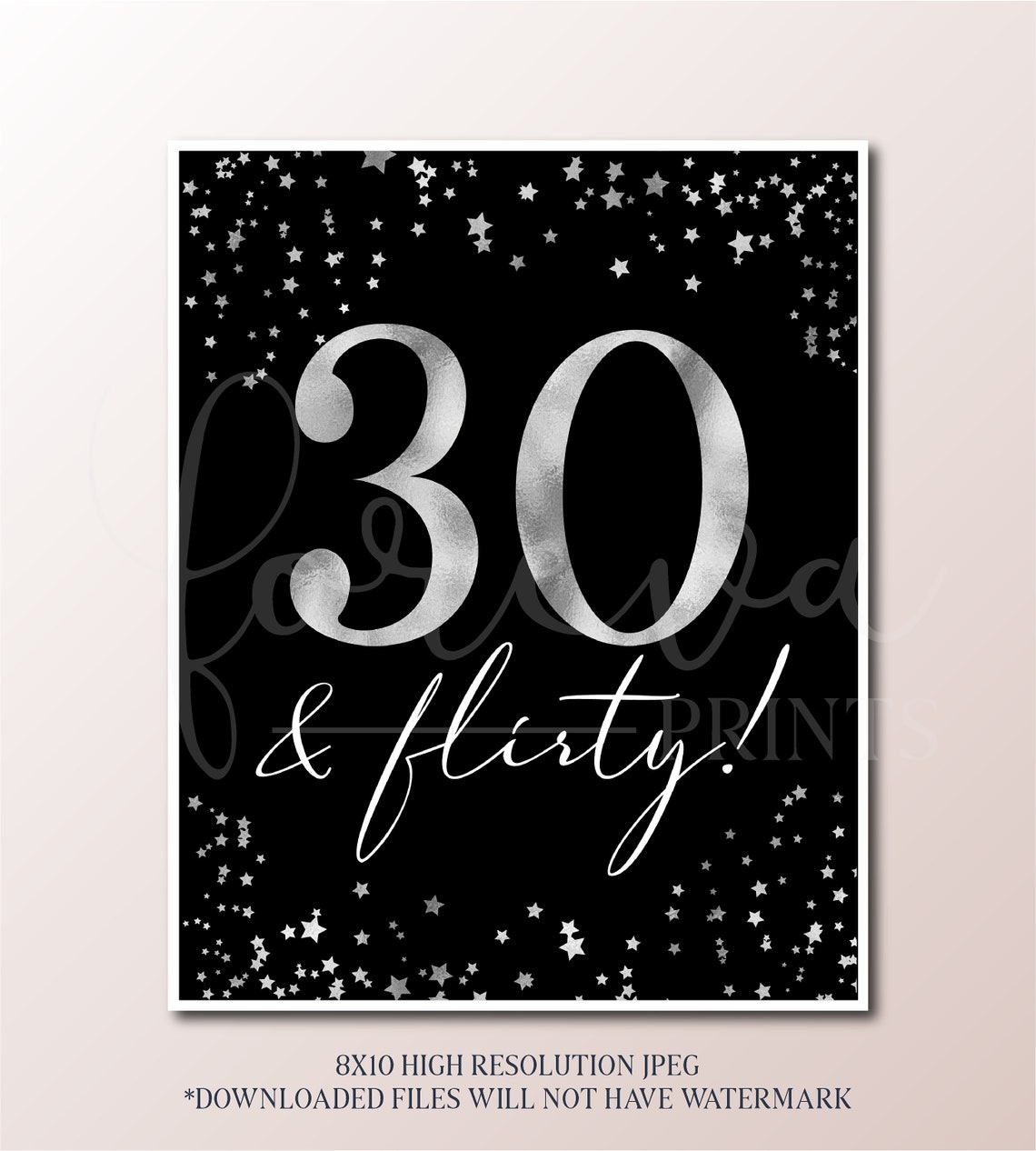 30th Birthday Sign Bundle of 6- Black and Silver Party 2024 - Instant ...