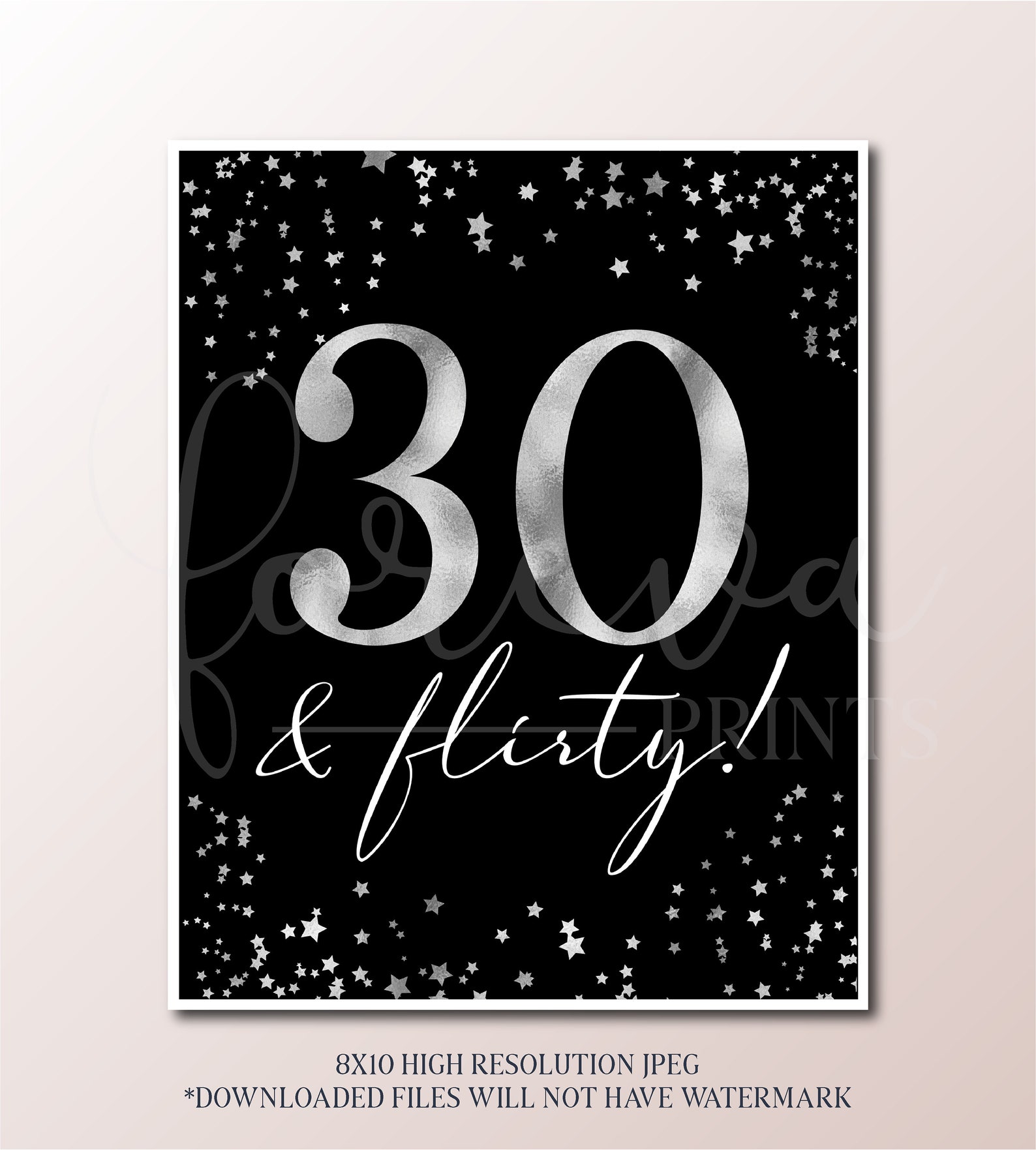 30th Birthday Sign Bundle of 6- Black and Silver Party 2024 - Instant ...