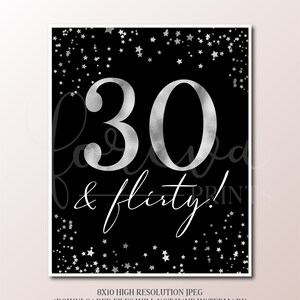 30th Birthday Sign Bundle of 6- Black and Silver Party 2024 - Instant ...
