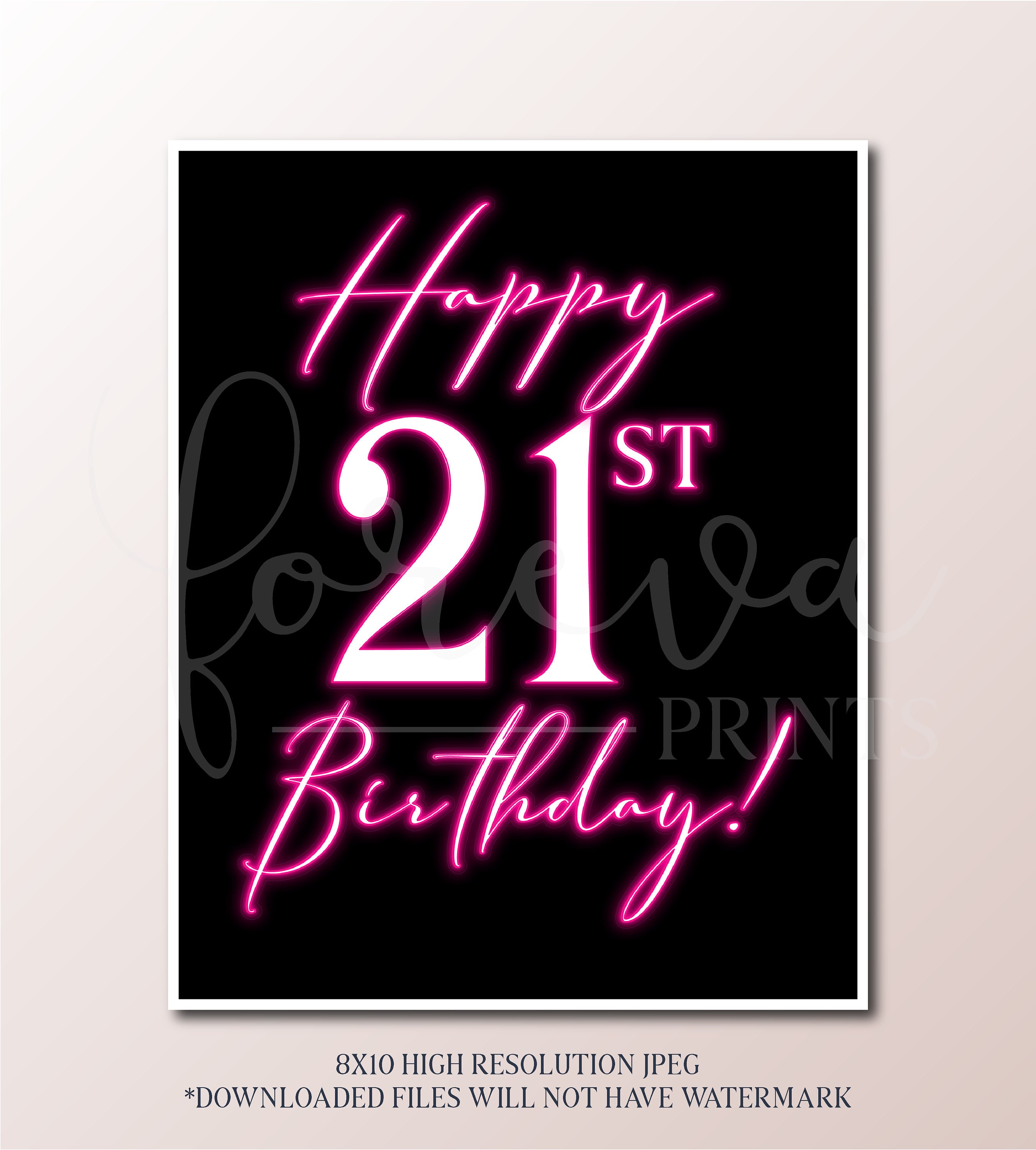 21st Birthday Sign Bundle - Neon Party 2025 - Instant Download ...