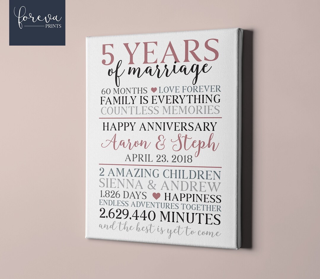 5th Wedding Anniversary Gift Idea - 5th Anniversary Gift for Him - 5 ...
