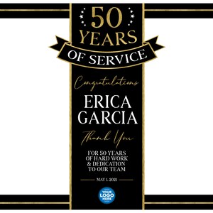 50th Work Anniversary Signatures, 50 Years Work Guest Book, Thank You ...