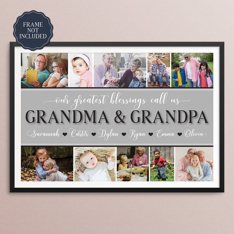 Grandparents Canvas From Grandkids for Anniversary Gift - Personalized ...