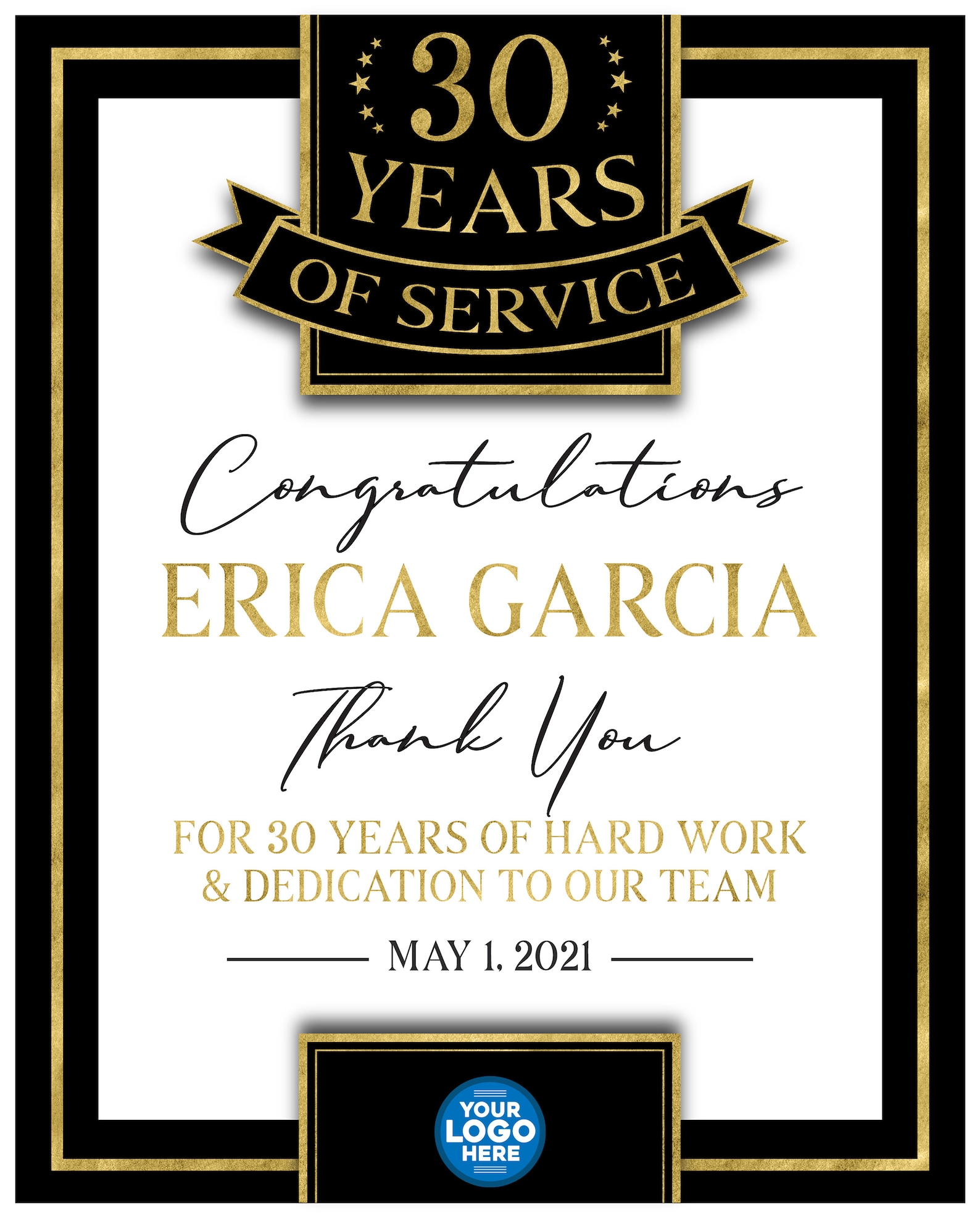 30th Work Anniversary Print Work Gift Idea Employee - Etsy