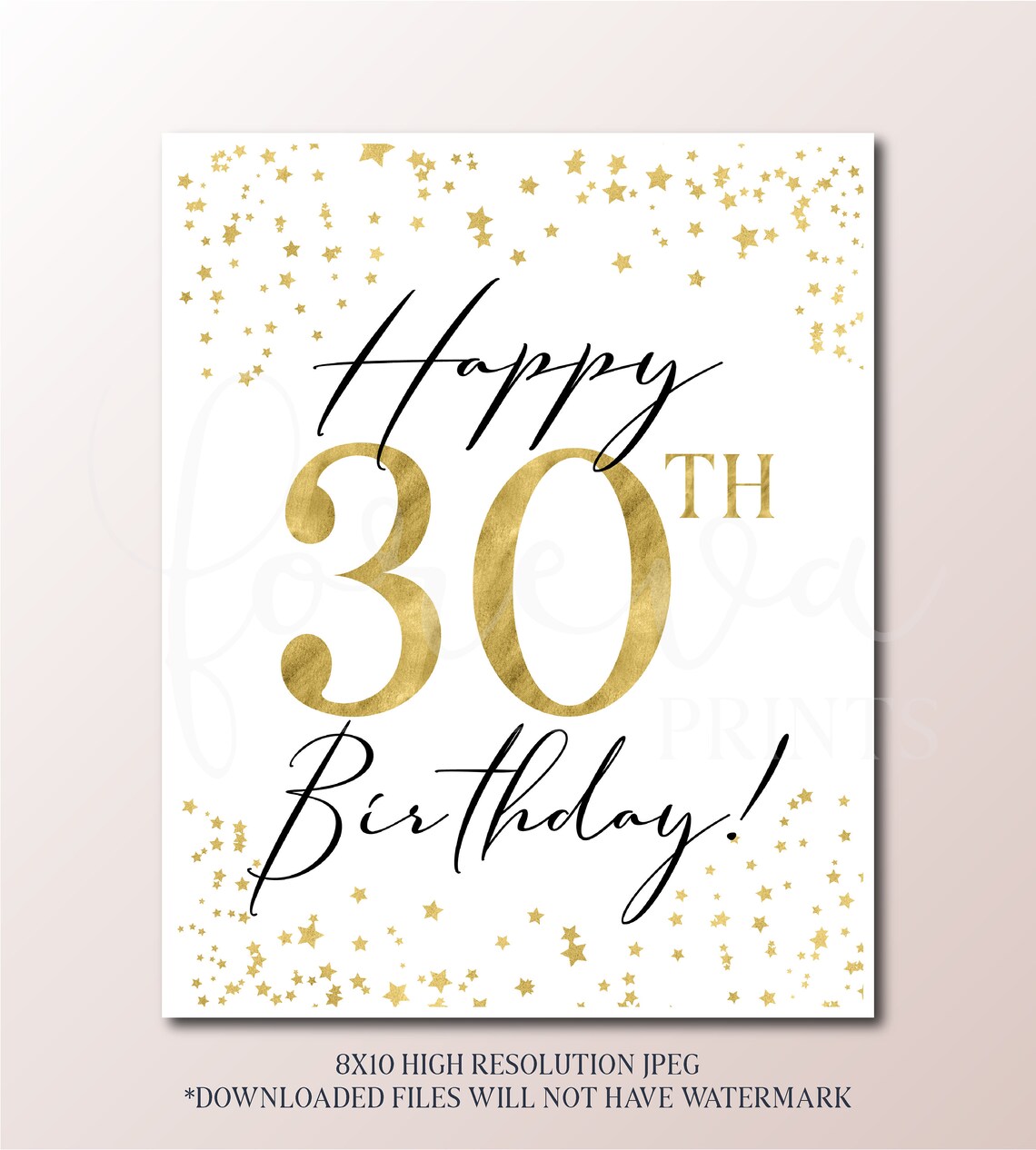 30th Birthday Sign Bundle of 6- White and Gold Party 2024 - Instant ...