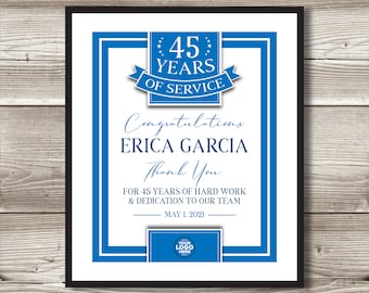 45 Years of Service - Etsy