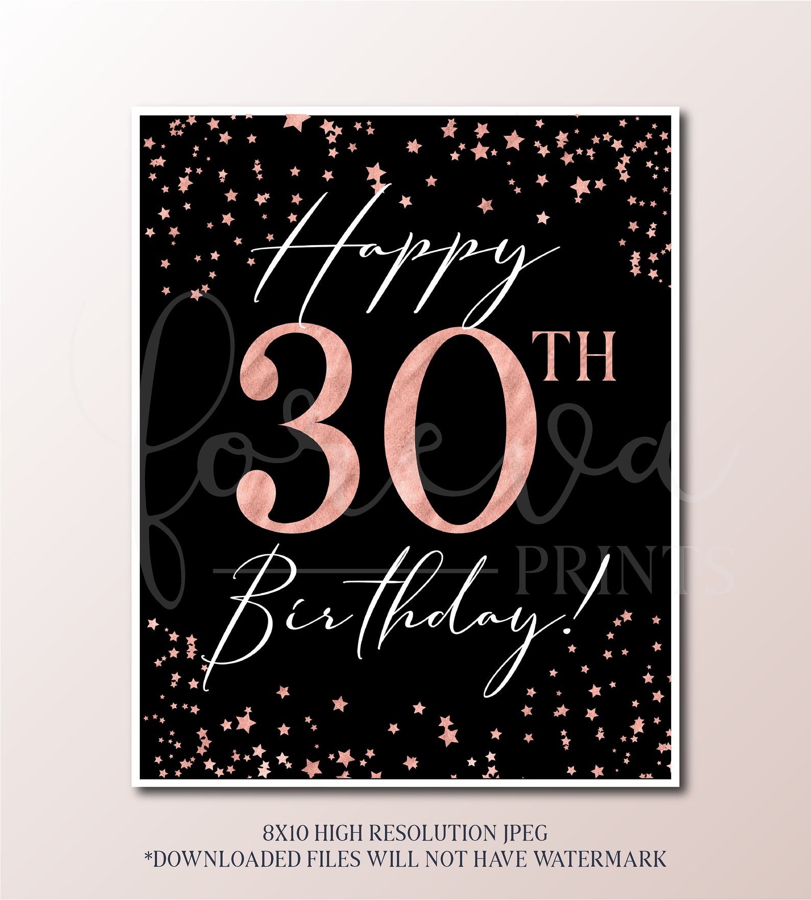 30th Birthday Sign Bundle - Black and Rose Gold Party 2025 - Instant ...