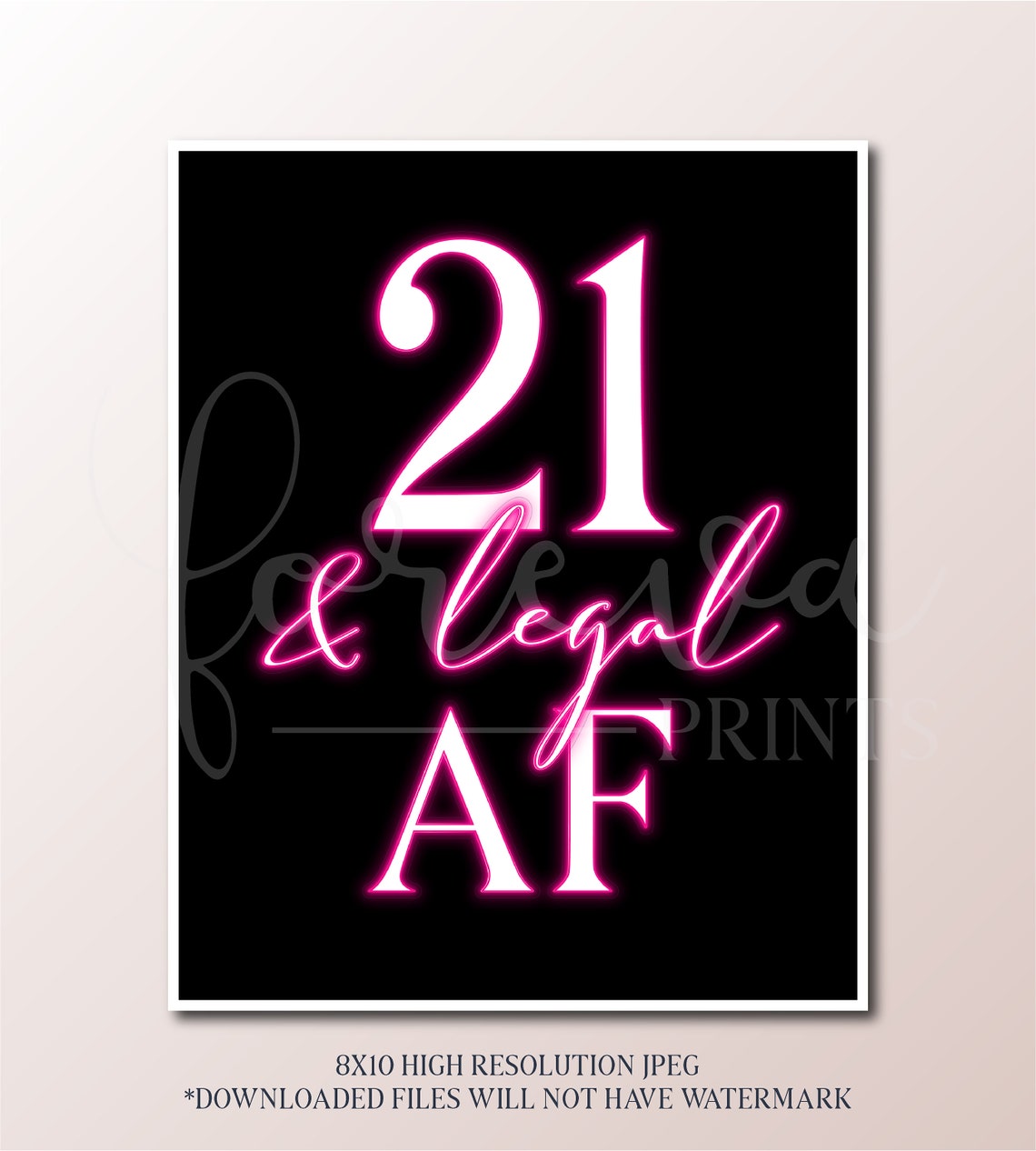 21st Birthday Sign Bundle - Neon Party 2025 - Instant Download ...