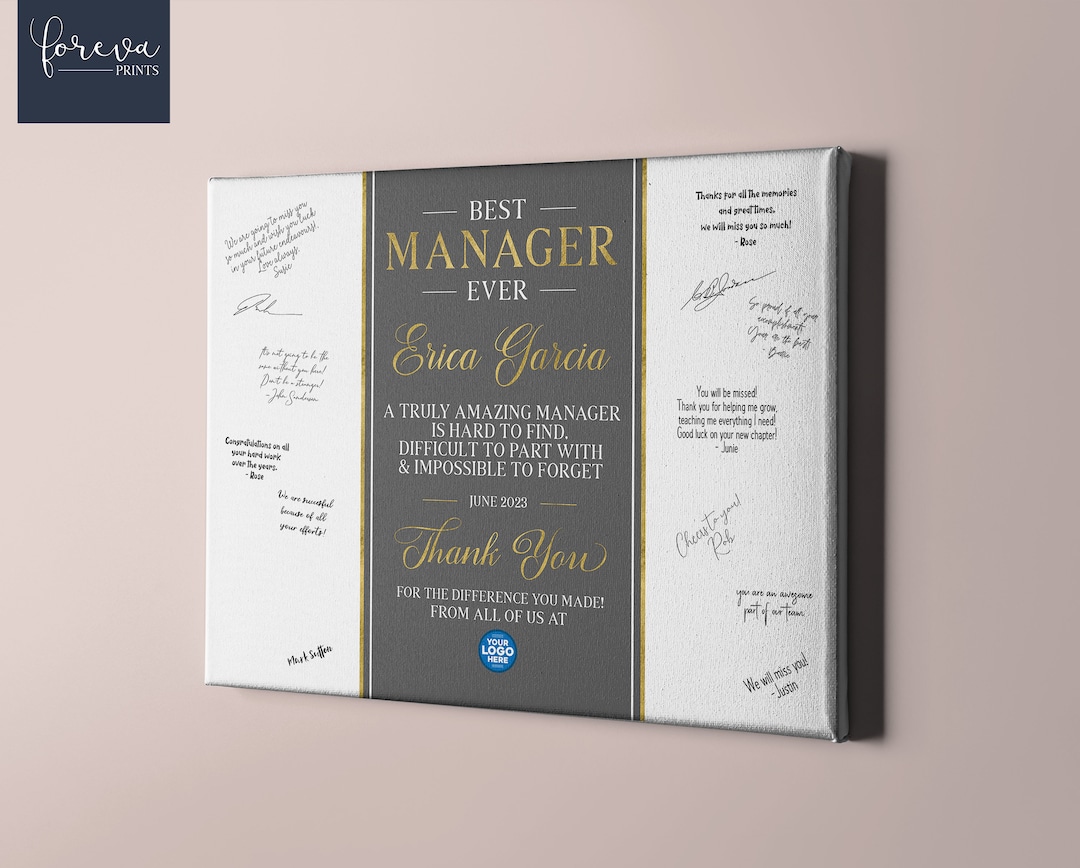 Best Manager Ever Guestbook Signature, Manager Leaving Gift Idea ...