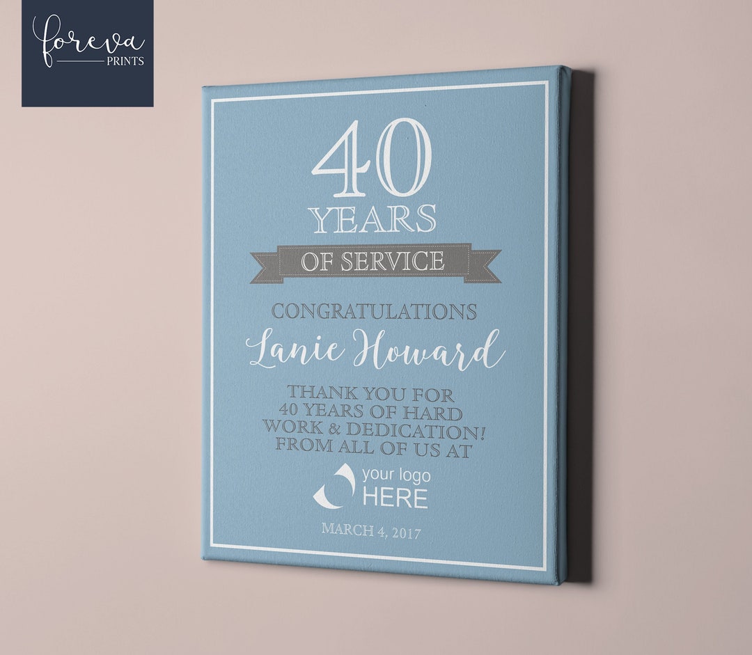 40 Year Work Anniversary Print 40th Work Anniversary Etsy