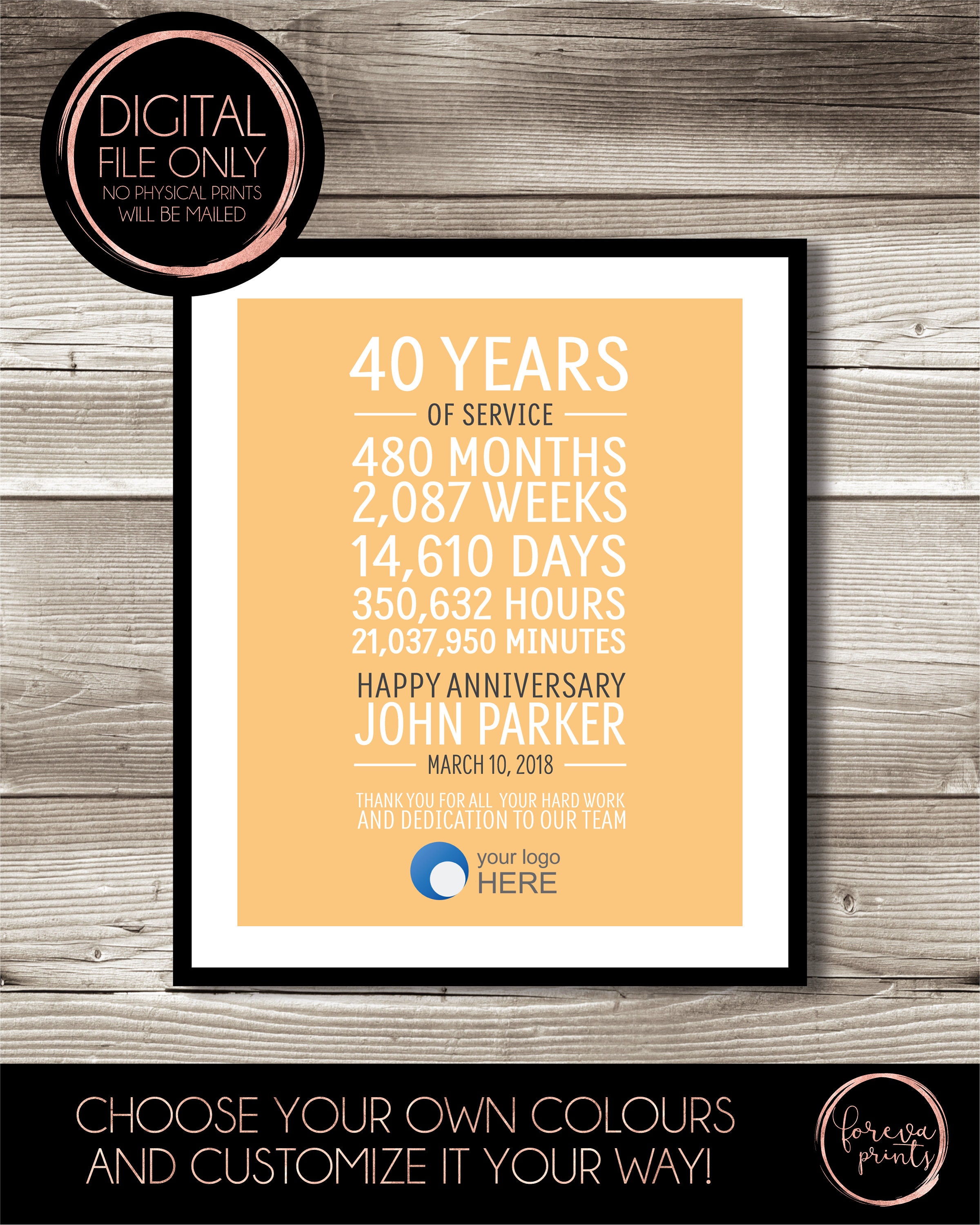 40 Year Work Anniversary Print Gift Digital Print Etsy 40-year-work-anniversary-print-gift-digital-print-etsy